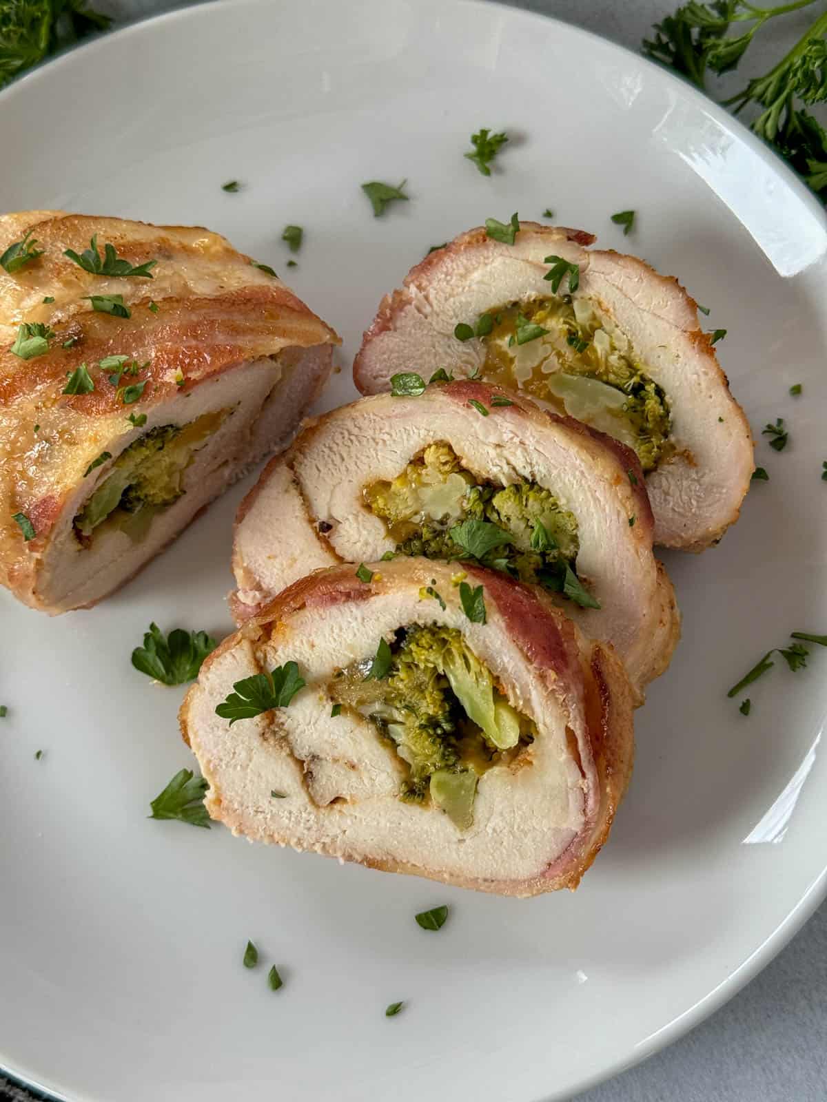 Bacon Wrapped Cheesy Broccoli Chicken