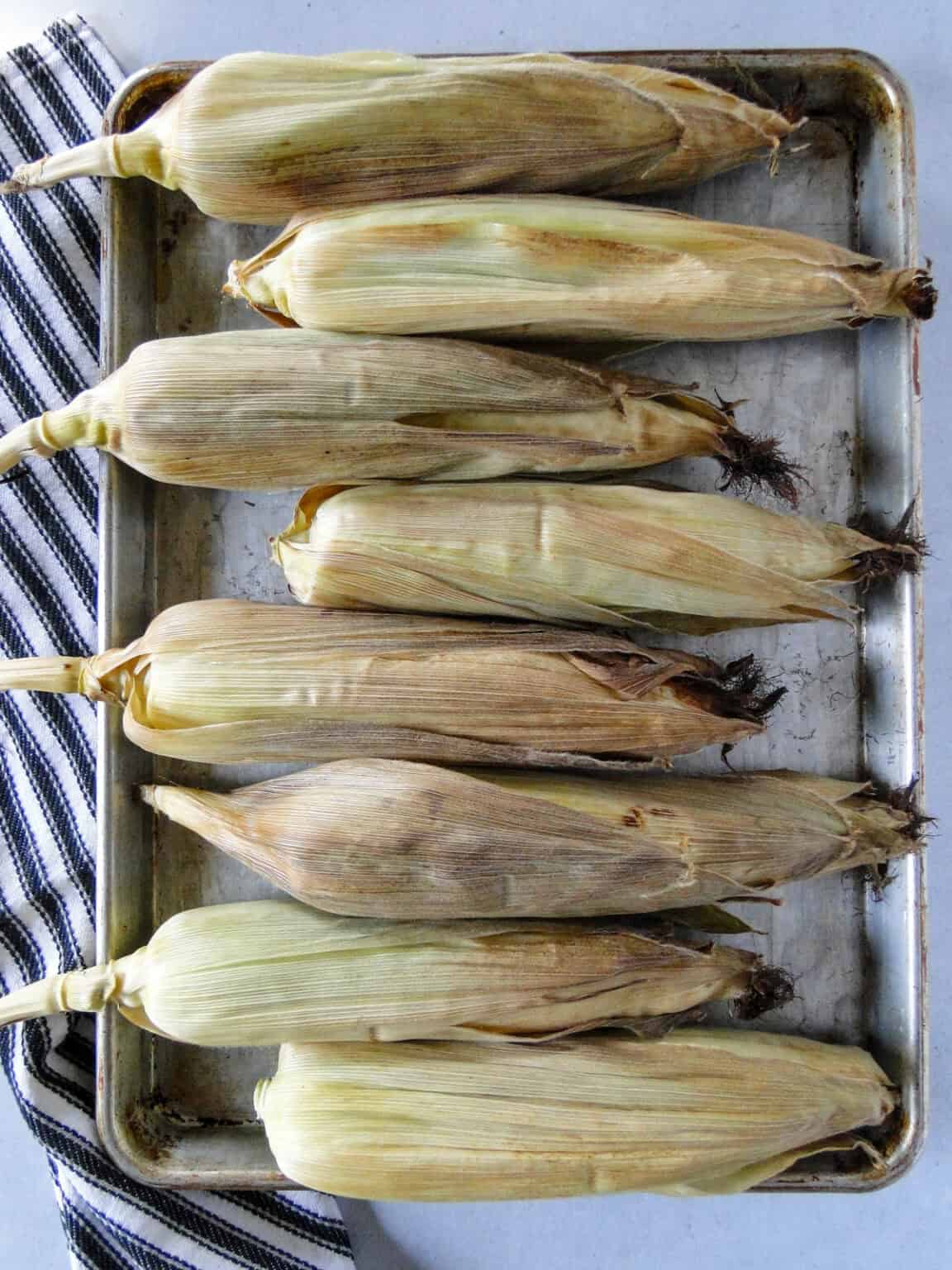 Oven Roasted Corn with Husks