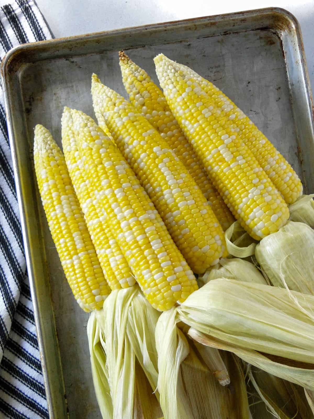 Oven Roasted Corn with Husks