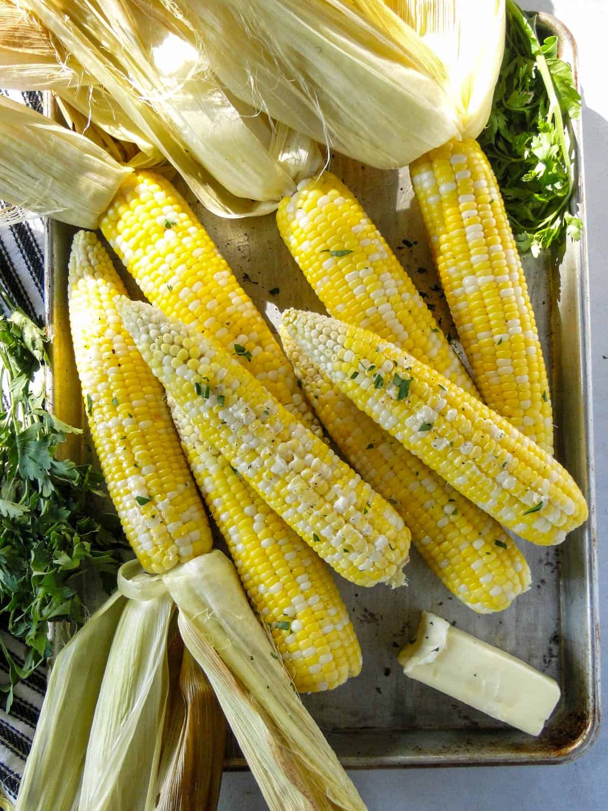Oven Roasted Corn with Husks