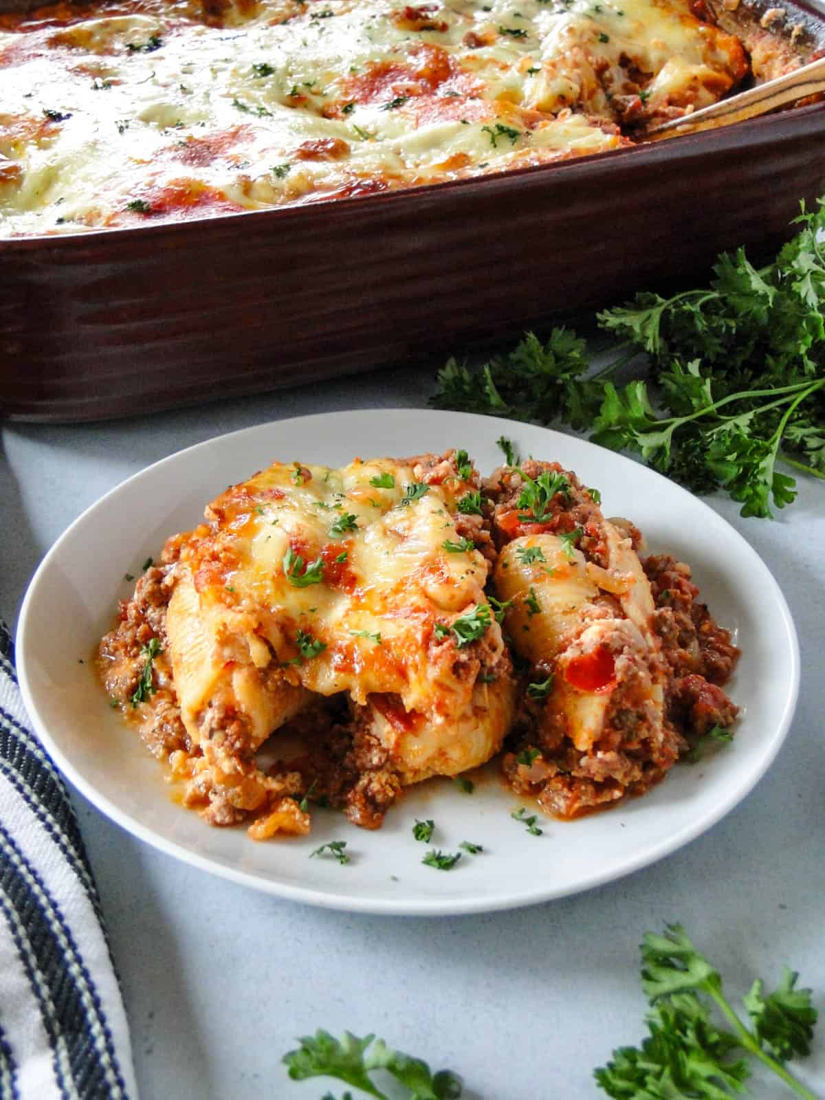 Stuffed Shells with Meat Sauce - Heather's Homemade Kitchen